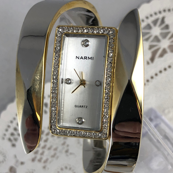 Narmi | Accessories | Narmi Bangle Watch 2 Tone Gold Stainless Steel ...